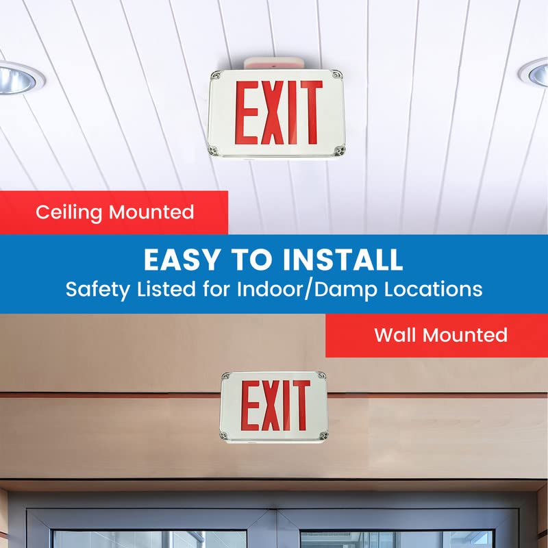 Snapklik.com : Red LED Emergency Exit Sign For Fire Escapes, Doors, And ...