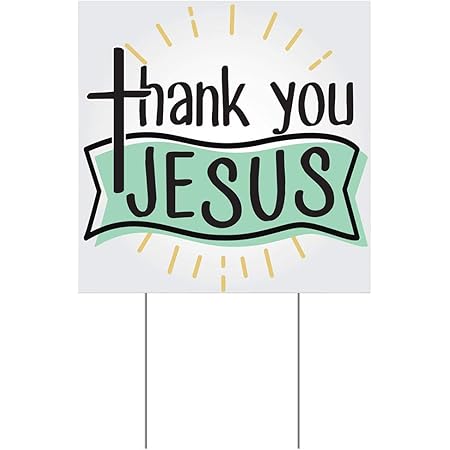 Amazon.com : Memory Cross Christian Yard Sign - Thank You Jesus - 18x24 ...