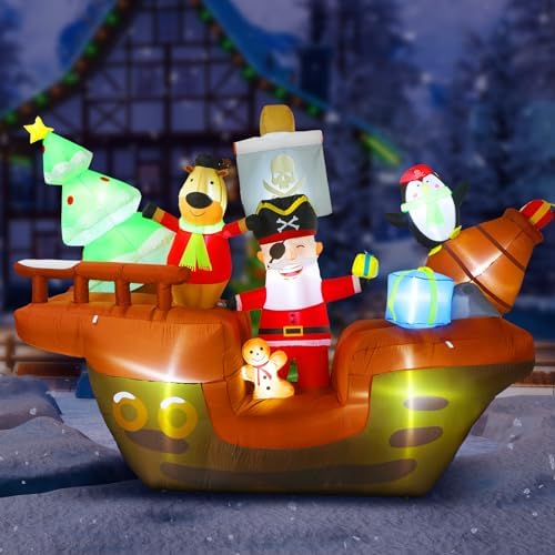 Amazon.com: BLOWOUT FUN 8ft Inflatable Christmas Santa Claus Standing ...