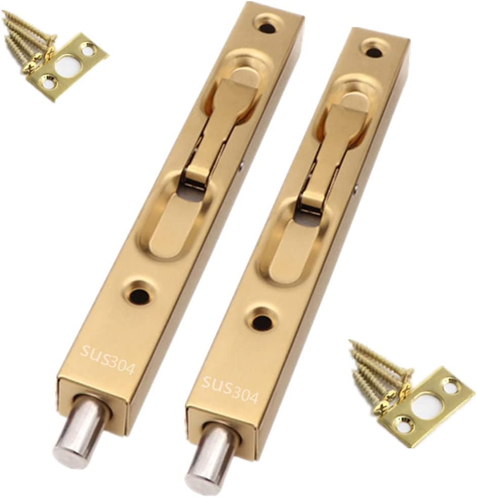 szhdxsy (2-Pack) Hidden Latch & Bolt 304 Stainless Steel 6 inch(15cm ...