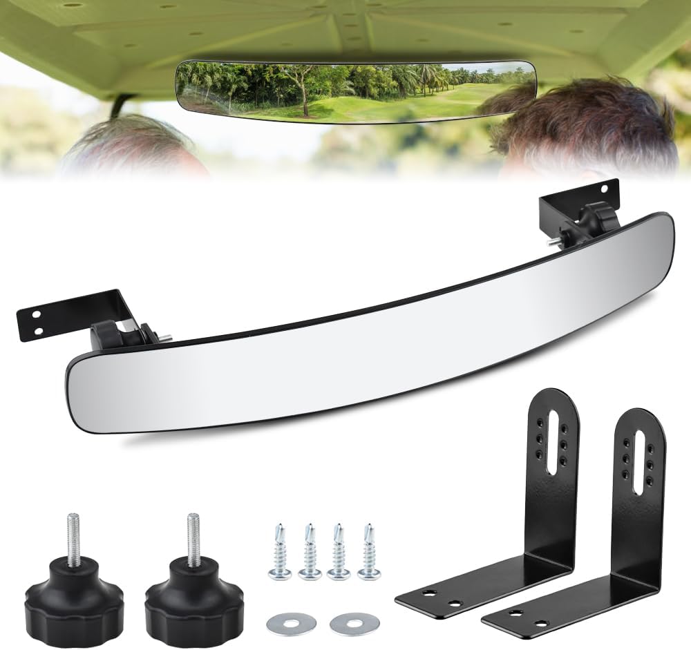 Amazon.com: ERKOON Golf Cart Rear View Mirror 16.5 Inch Extra Wide ...