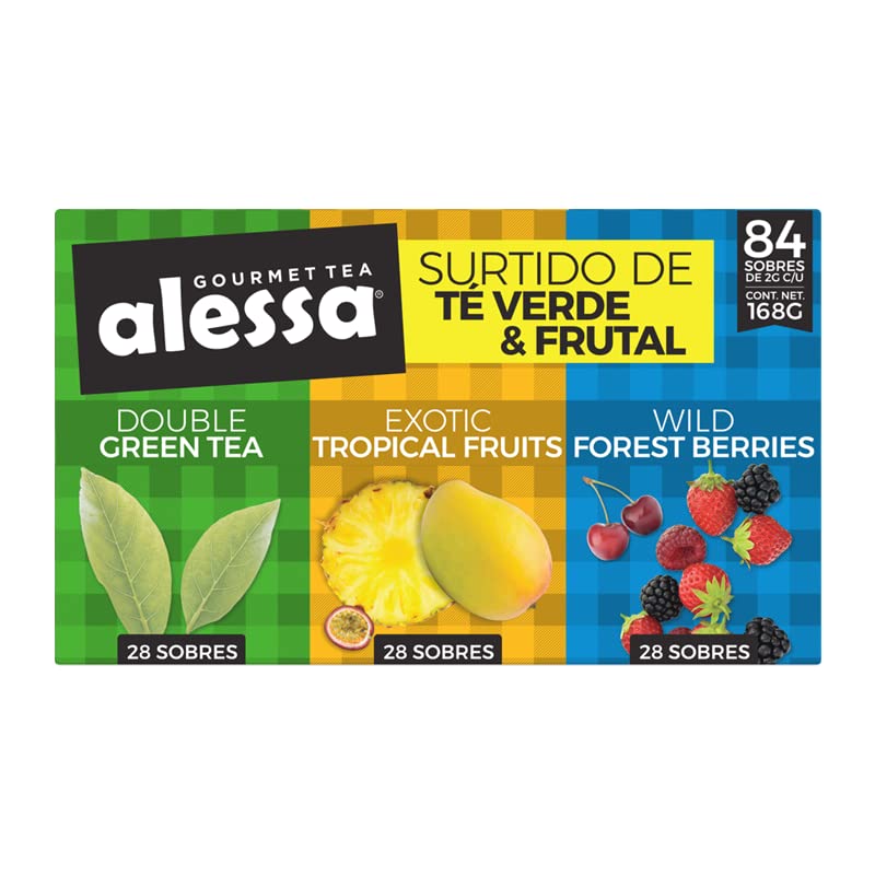 Té Alessa Surtido Verde Frutal 84 sobres : Amazon.com.mx: Alimentos y ...