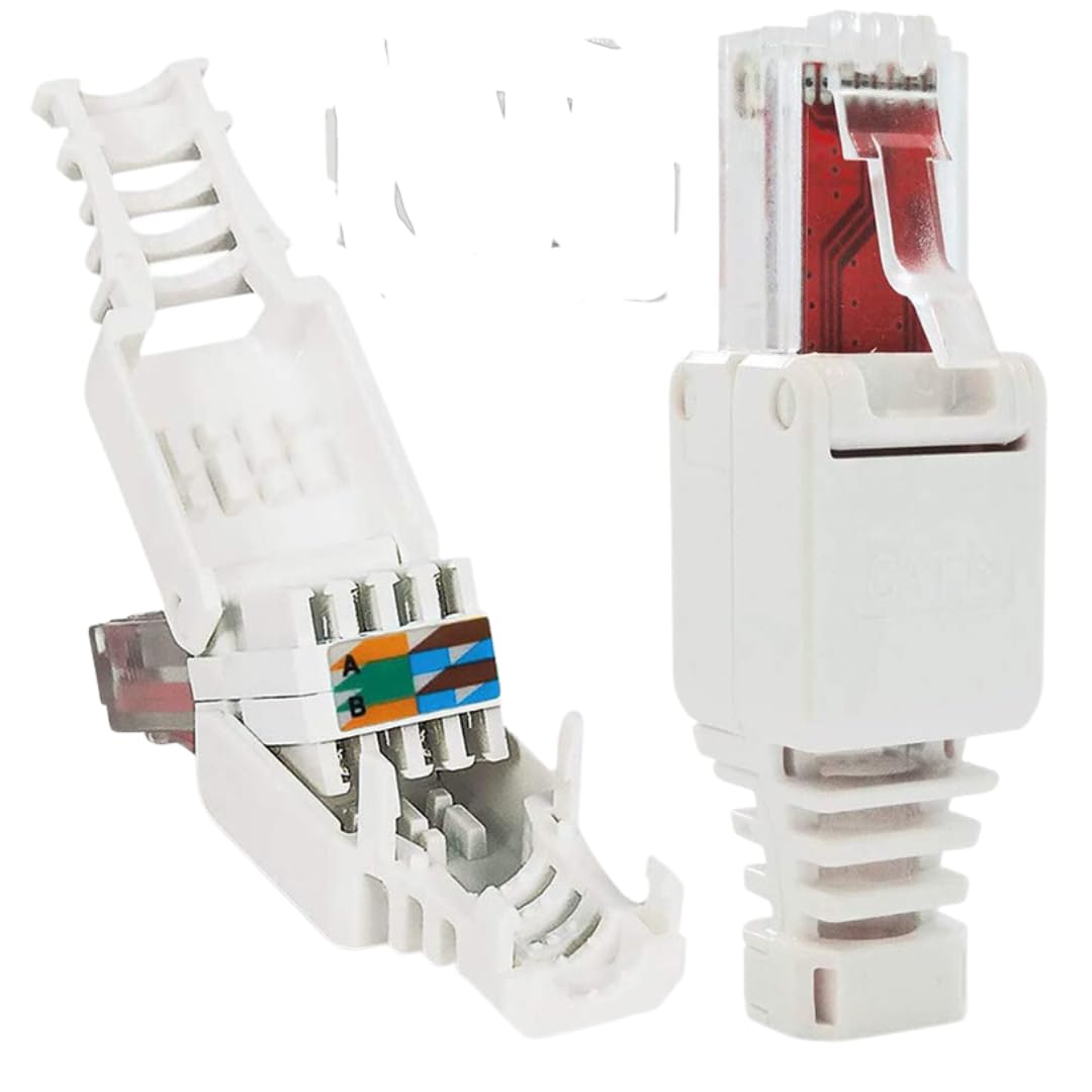 Tool-Free Cat6 RJ45 Connector Kit: Easy DIY Ethernet Cable Termination ...