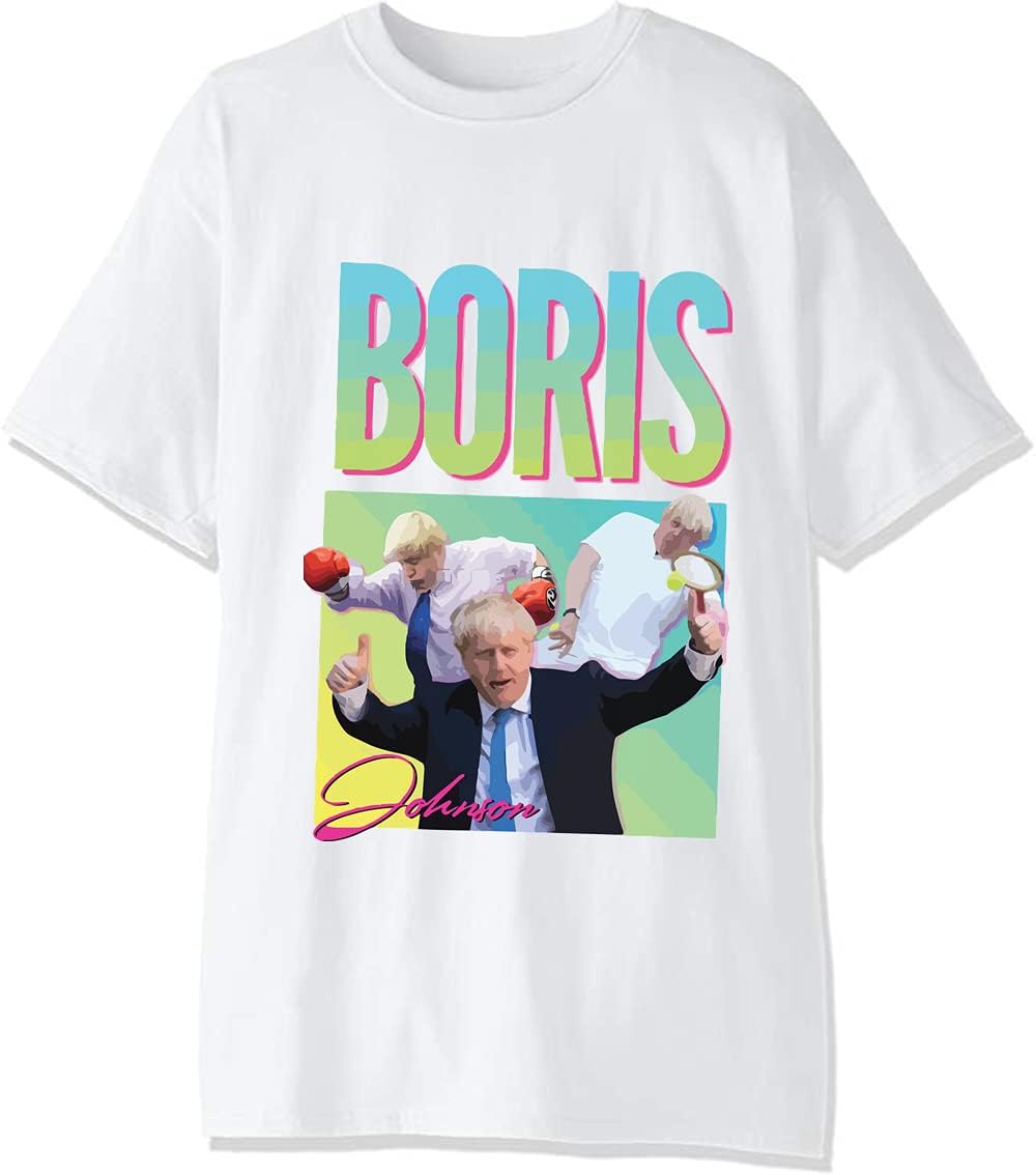 Boris Signature Funny Artwork Men's T-Shirt. X-Large White : Amazon.co ...