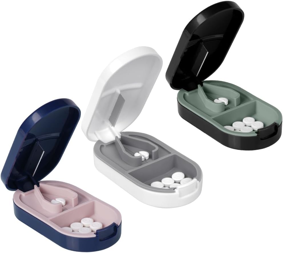 ACWOO Small Pill Tablet Cutter, 3PCS Portable Pill Splitter for Small ...