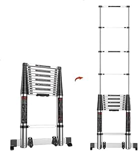 Lightweight Foldable Portable Ladders Extra Tall Telescoping Extension ...