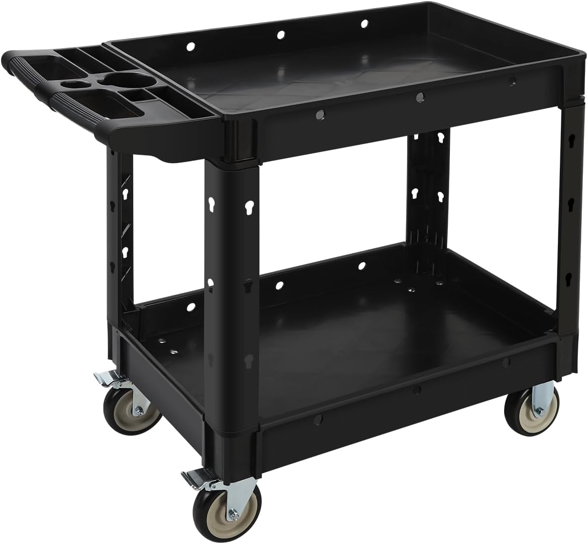 Amazon.com : VEVOR Utility Service Cart, 2 Shelf 550LBS Heavy Duty ...