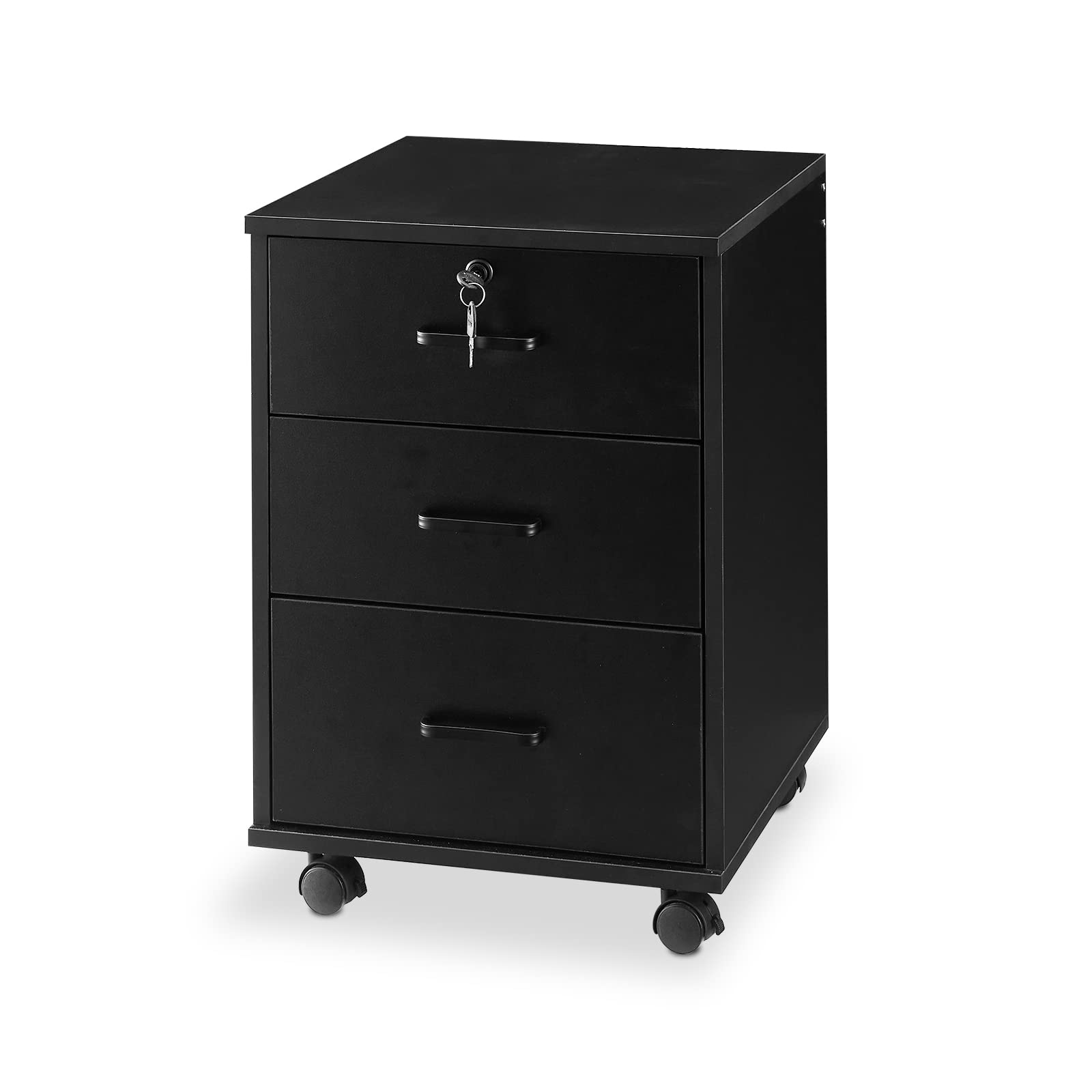 Buy TUKAILAi Mobile File Cabinet with 3 Drawers, Lockable Storage Unit ...