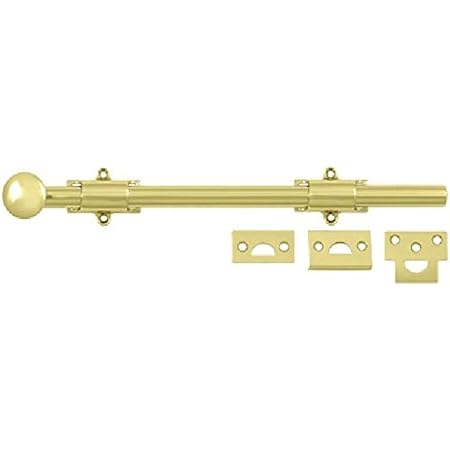 Deltana 8SB3 HD Solid Brass 8-Inch Surface Bolt, Polished Brass ...