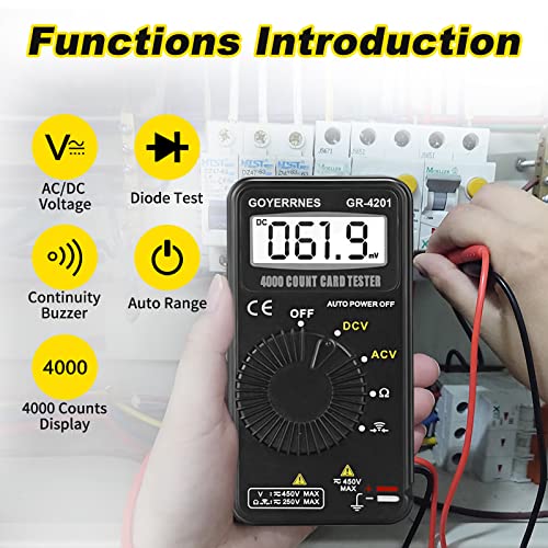 Mini Multimeter Pocket multimeter GR-4201 4000 count automatic ranging ...