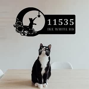 Amazon.com: Cat Metal Sign Custom,Cat Personalized Last Name Sign Wall ...