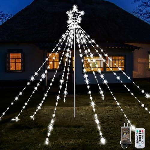 Outdoor Christmas Lights265 LED Christmas Star Lights with 10 Strands 7 ...