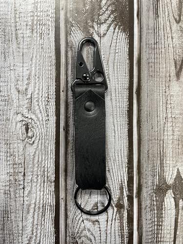 Amazon.com: Tactical leather clip key chain fob (Black) : Handmade Products