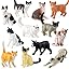 Amazon.com: SCAHOW 12PCS Realistic Cat Figurines, Plastic Mini Cat ...
