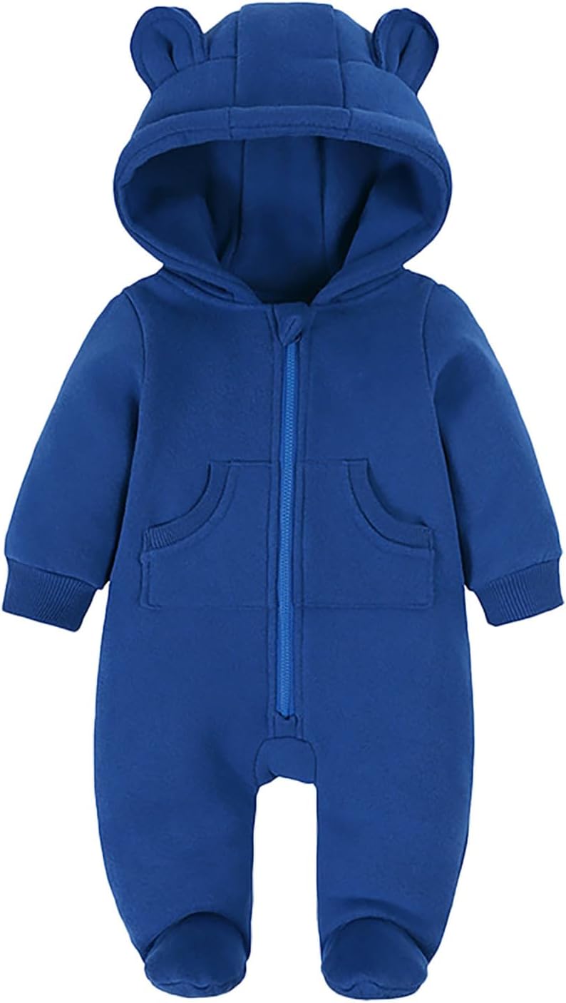 Amazon.com: Newborn Baby Fleece Snowsuits Winter Bear Jumpsuit Warm ...