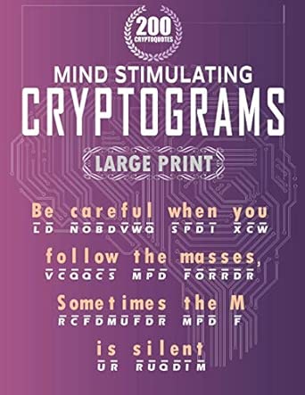 CRYPTOQUOTE Puzzle Activity Book - Mind Stimulating LARGE PRINT ...