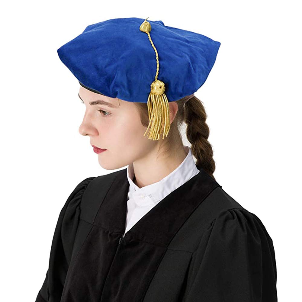 Snapklik.com : GraduationMall Graduation Doctoral Tam 6-Sided Blue Velvet