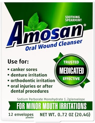 Amazon.com : Amosan Oral Wound Cleanser - Spearmint : Health & Household