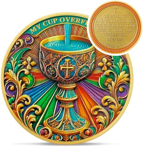 Amazon.com : Colorful Holy Grail Christian Challenge Coin - Joshua 1:9 ...
