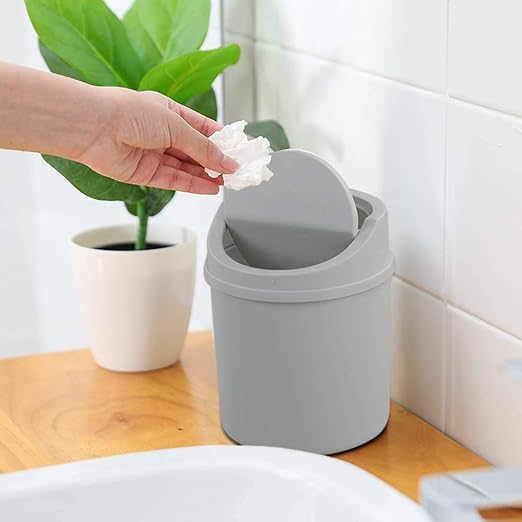 SHIFUNI Plastic Waste Storage Garbage Mini Dustbin With Lid For Office ...