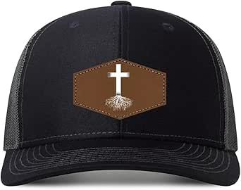Christian Jesus Cross Roots Christ Baseball Cap for Men Women Leather ...
