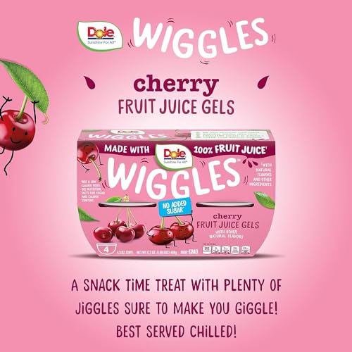 Snapklik.com : Dole Wiggles No Sugar Added Cherry Fruit Juice Gels Snacks
