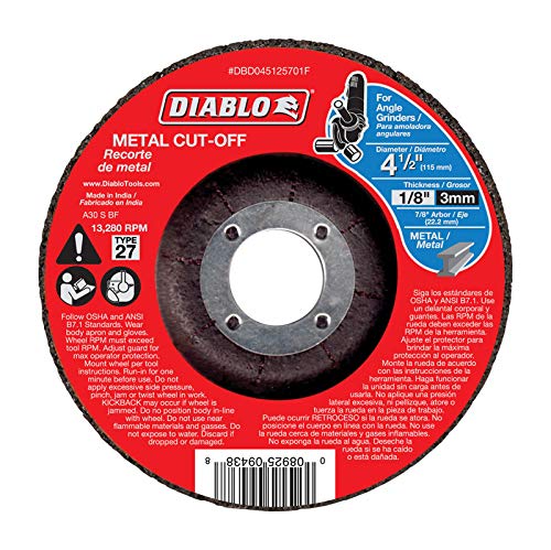 Amazon.com: Freud Metal Cut-Off Disc 4-1/2" Type 27 Aluminum Oxide ...