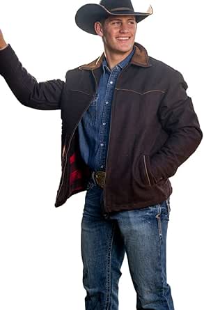 Amazon.com: STS Ranchwear Mens Wooly Chocolate Wool Blend Wool Jacket ...