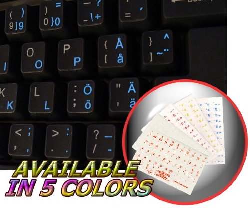 Amazon.com: SWEDISH - FINNISH KEYBOARD STICKERS WITH BLUE LETTERING ...