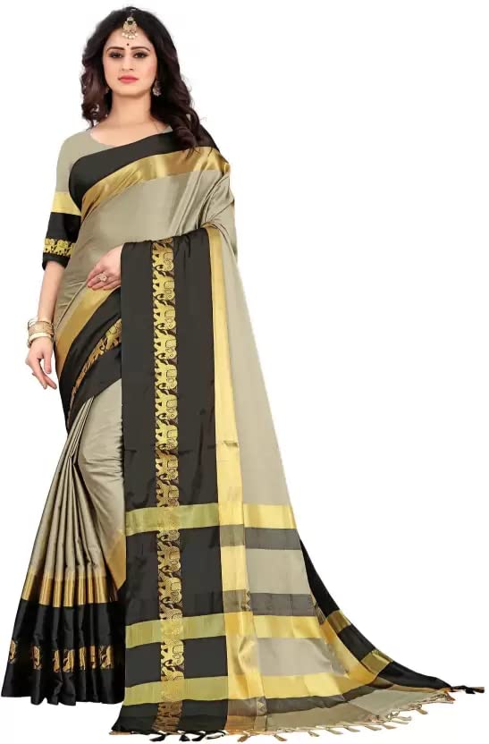 Buy C J Enterprise Women's Banarasi Pure Kanjivaram Soft Cotton Silk ...