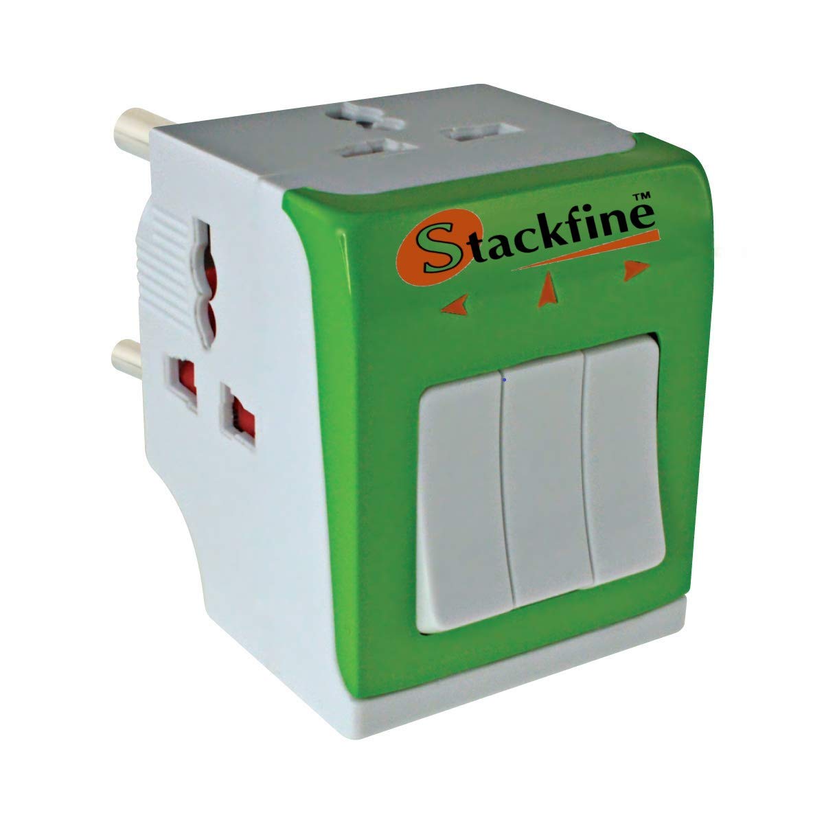 Buy Stackfine 3 PIN 3 Way Universal Multi Plug with Individual Switch ...