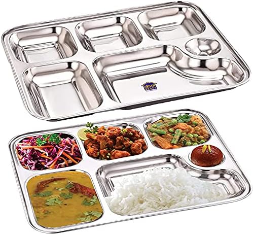 Buy URBAN KRAFT 6in1 Stainless Steel Plates with Compartments/Bhojan ...
