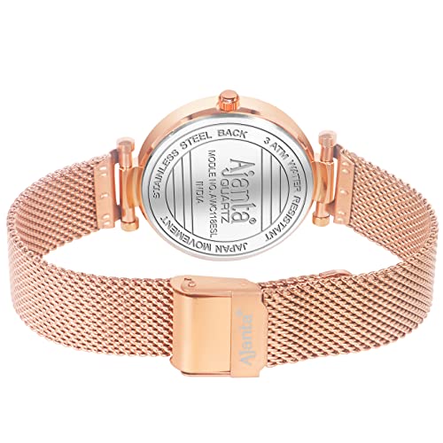 Buy Ajanta Quartz Women's Branded Analogue Stainless Steel Mesh Band ...