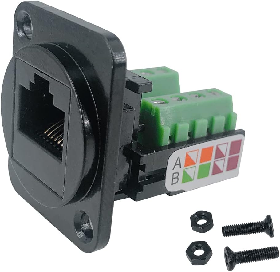 Adaptador de terminal de tornillo de montaje en panel hembra RJ45, tipo ...