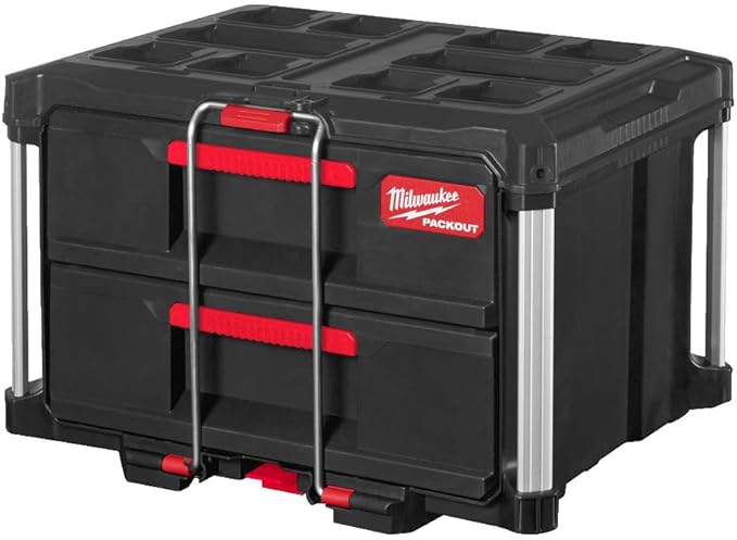 Milwaukee PACKOUT 2 Drawer Tool Box, Black : Amazon.co.uk: DIY & Tools