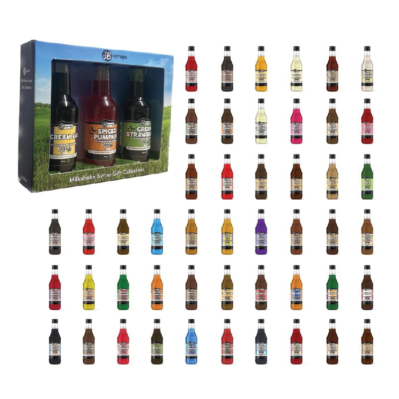 Milkshake syrup customisable gift set. Includes 3 x 250ml bottles of ...