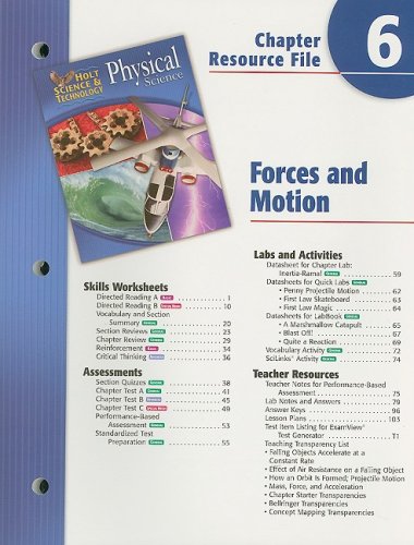 Holt Science Spectrum Physical Science Chapter 6 Resource File: Forces ...