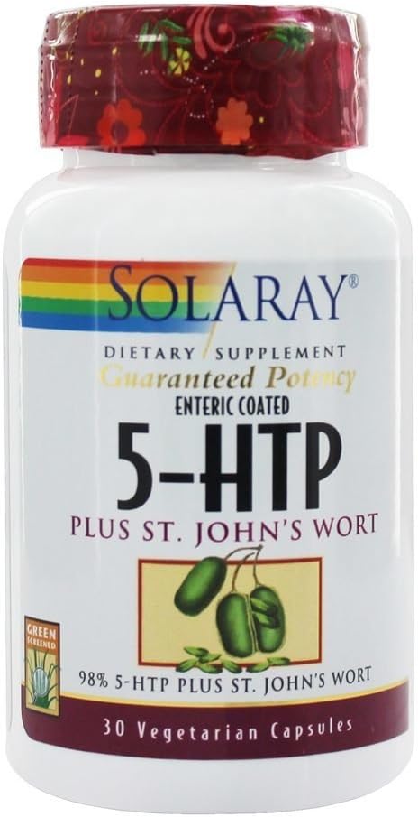 SOLARAY 5-HTP Plus St John’s Wort – 30 cápsulas con revestimiento ...