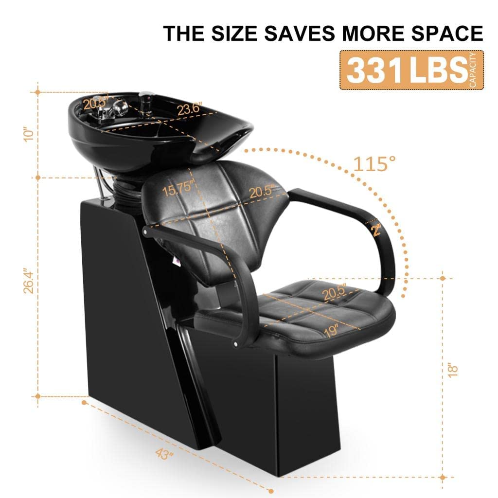 Artist hand Shampoo Bowl Backwash Barber Chair Adjustable Ceramic Bowl ...