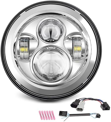 Amazon.com: 7 Inch Motorcycle Headlight, 7''Round LED Headlights DRL ...