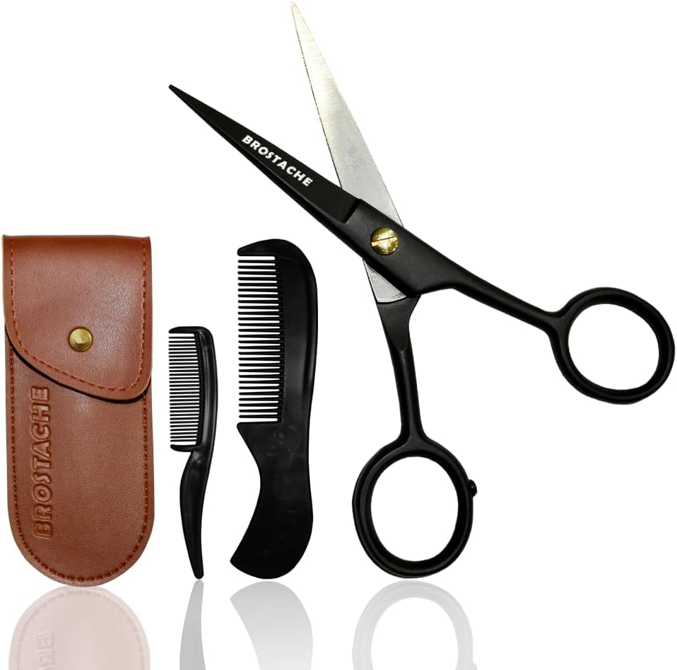 Amazon.com: WAJEES Beard Scissors for Men A Complete Set of Grooming ...