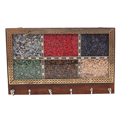 Buy Brown Wooden Multi Color Stone Key Holder( 6 Key Hanger) Online at ...