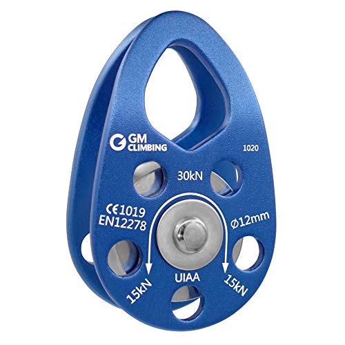 Pulley Rescue 26KN Micro Pulley, Aluminium Alloy Heavy Duty Single Rope ...