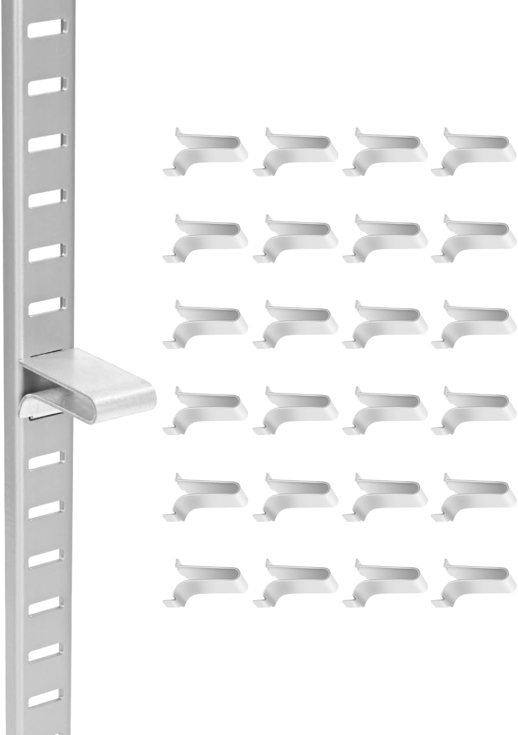 VEVOR Shelf Clips, 40 Pack, Adjustable Steel Pilaster Shelf Clips ...