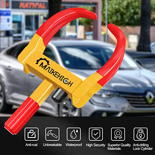 MAIKEHIGH Wheel Clamp, Heavy Duty Wheel Clamp Lock Universal Anti-Theft ...