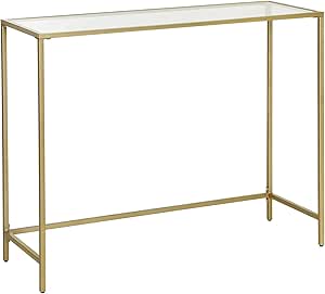 Amazon.com: VASAGLE 39.4 Inches Console Table, Tempered Glass Sofa ...