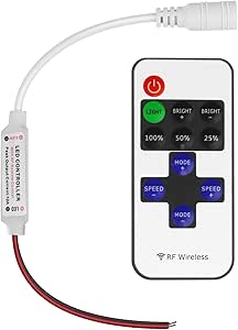 RF Mini Wireless Remote Controller for Single Color 3528 5050 LED Strip ...