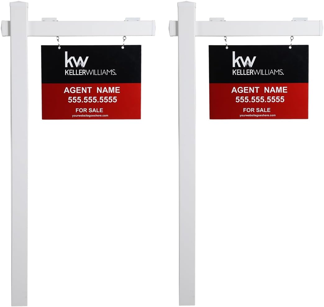 Amazon.com: Goplus Real Estate Sign Posts, 6 Ft 2Pack Vinyl Realtor ...