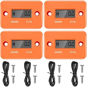 4 Pieces Hour Meters for Small Engines Inductive Digital Engine Meter ...