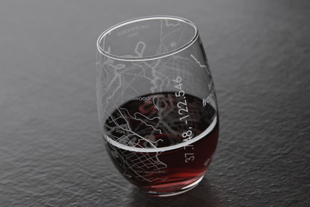 Snapklik.com : Well Told Engraved San Francisco California Map Stemless ...
